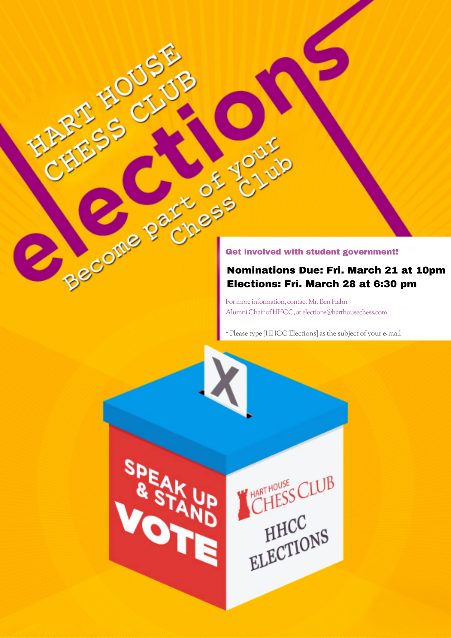 2025 Spring Elections – Hart House Chess Club
